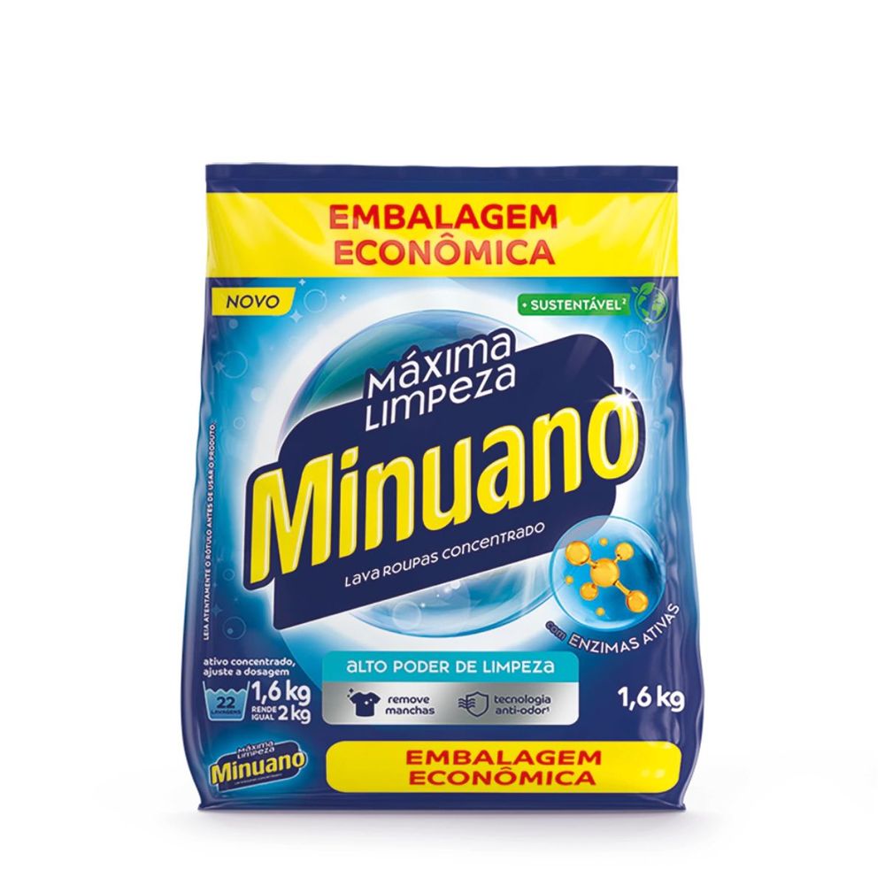SABÃO PÓ MINUANO SACHÊ 1.6KG AZUL - lavagnoli