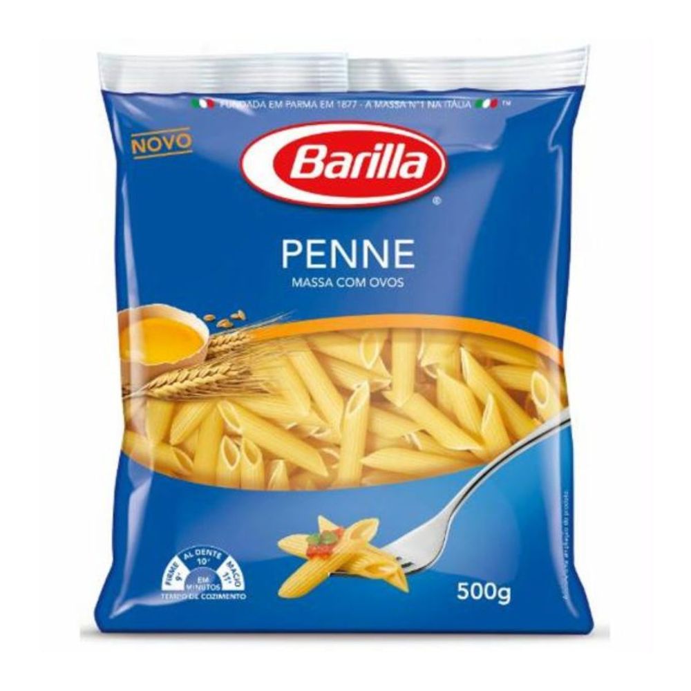 MACARRÃO BARILLA COM OVOS 500G PENNE - lavagnoli MACARRÃO BARILLA COM OVOS 500G PENNE - lavagnoli