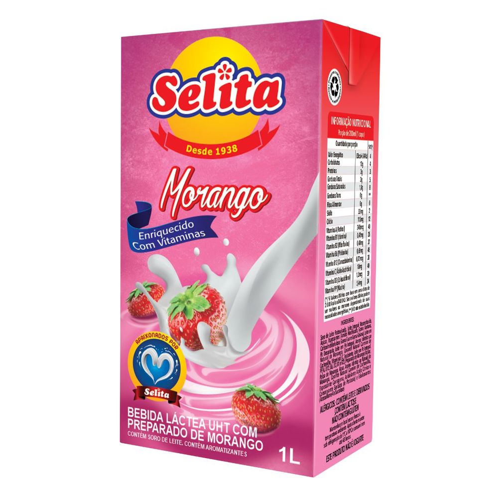 BEBIDA LÁCTEA SELITA 1L MORANGO - lavagnoli