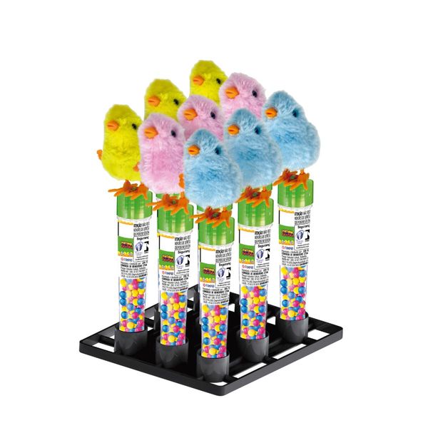 BALA CANDY TOY 1UN PINTINHO PULA COLORIDO - lavagnoli