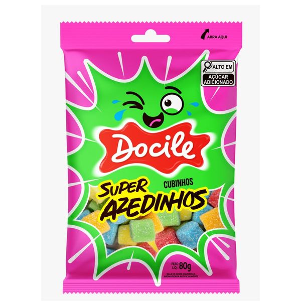 BALA DOCILE DOCIGOMA SUPER AZEDINHA 80G CUBINHOS - lavagnoli