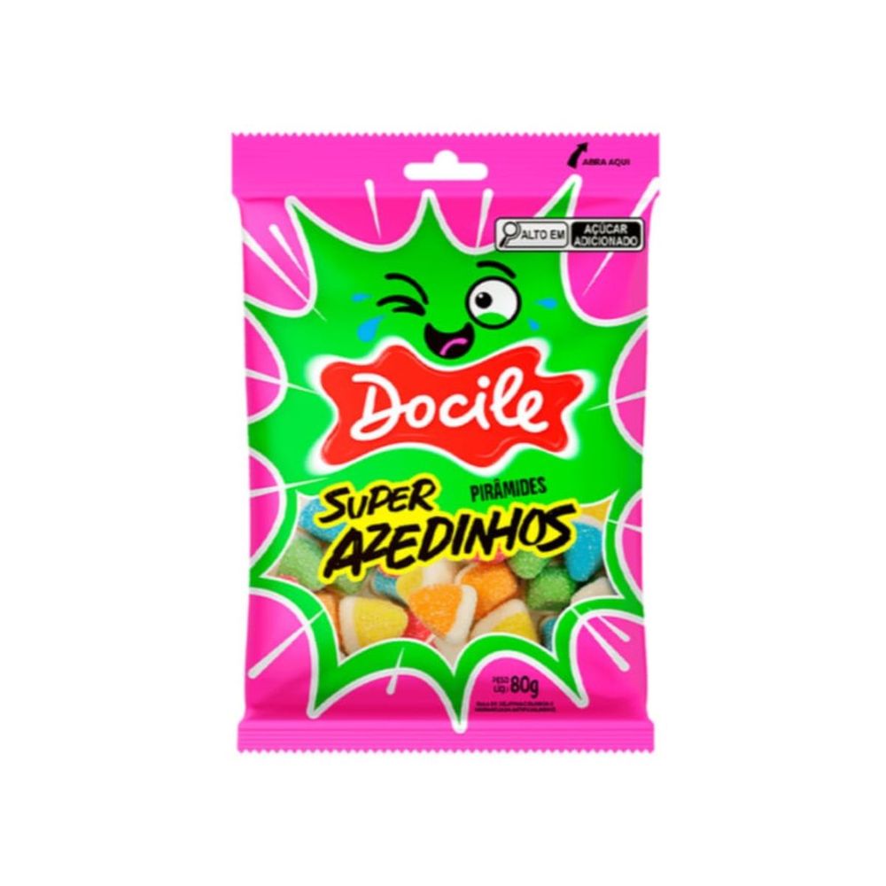 BALA DOCILE GELATINES SUPER AZEDINHA 80G PIRÂMIDES - lavagnoli BALA DOCILE GELATINES SUPER AZEDINHA 80G PIRÂMIDES - lavagnoli