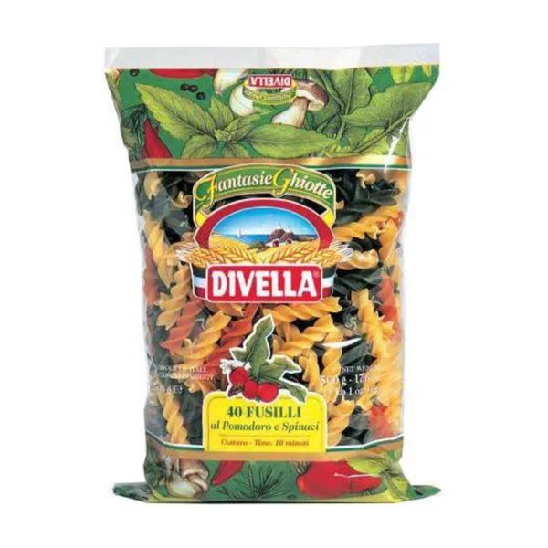 MACARRÃO DIVELLA 500G FUSILLI TRICOLOR - lavagnoli