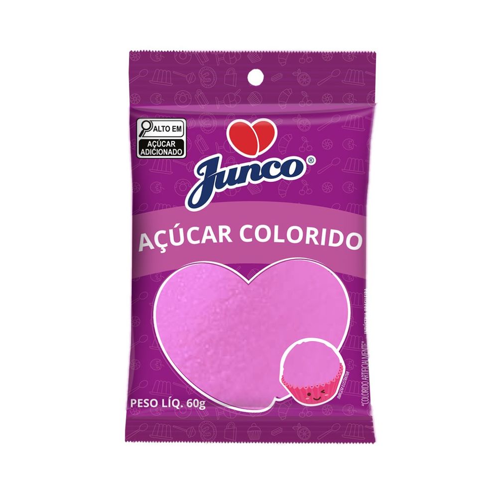 AÇÚCAR COLORIDO JUNCO 60G ROSA - lavagnoli