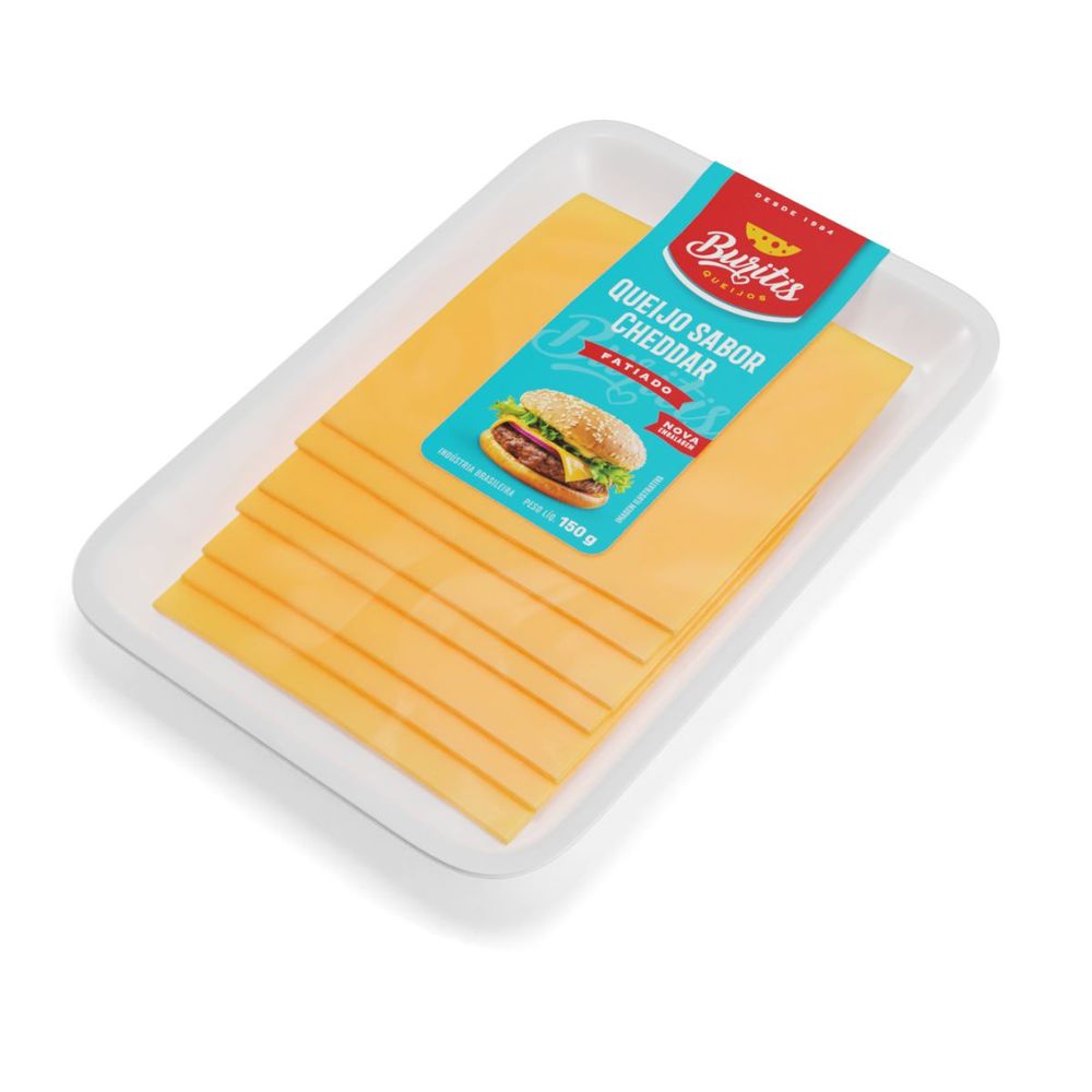 QUEIJO CHEDDAR BURITIS 150G FATIADO - lavagnoli