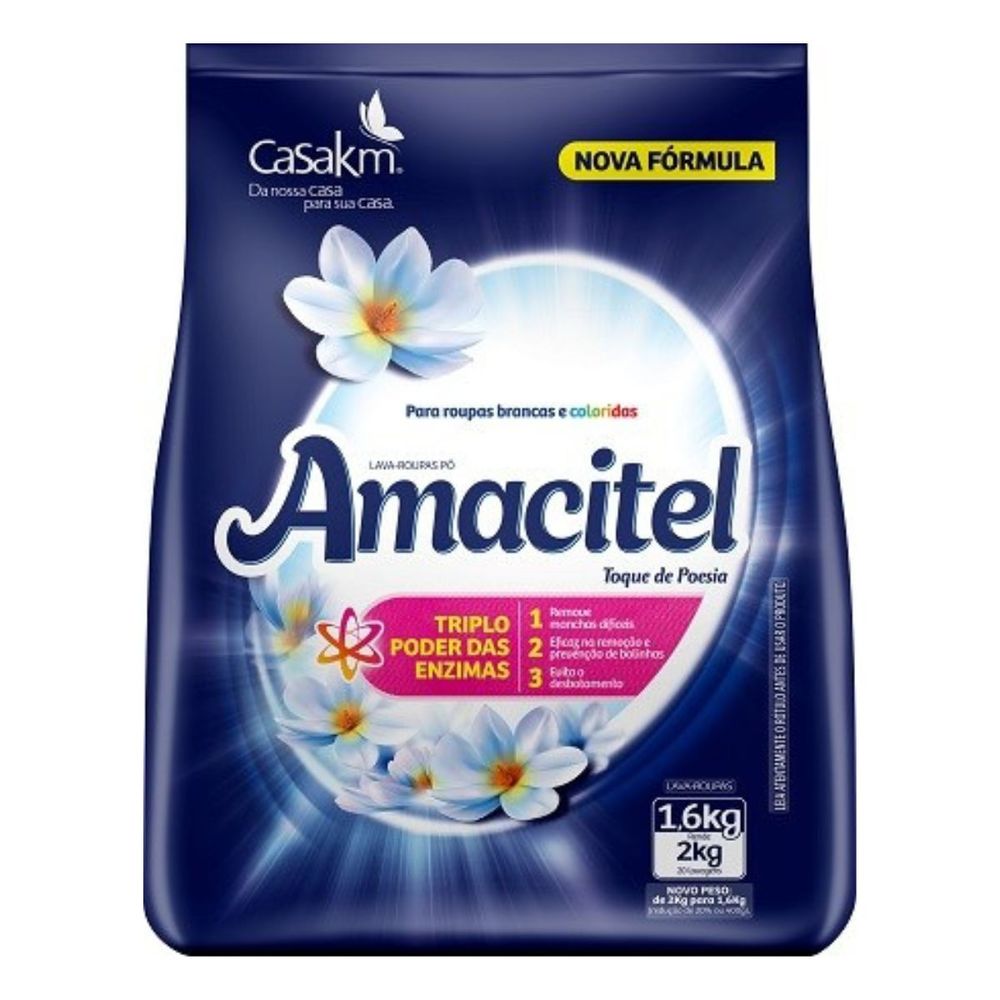 SABÃO PÓ AMACITEL 1.6KG TOQUE DE POESIA - lavagnoli