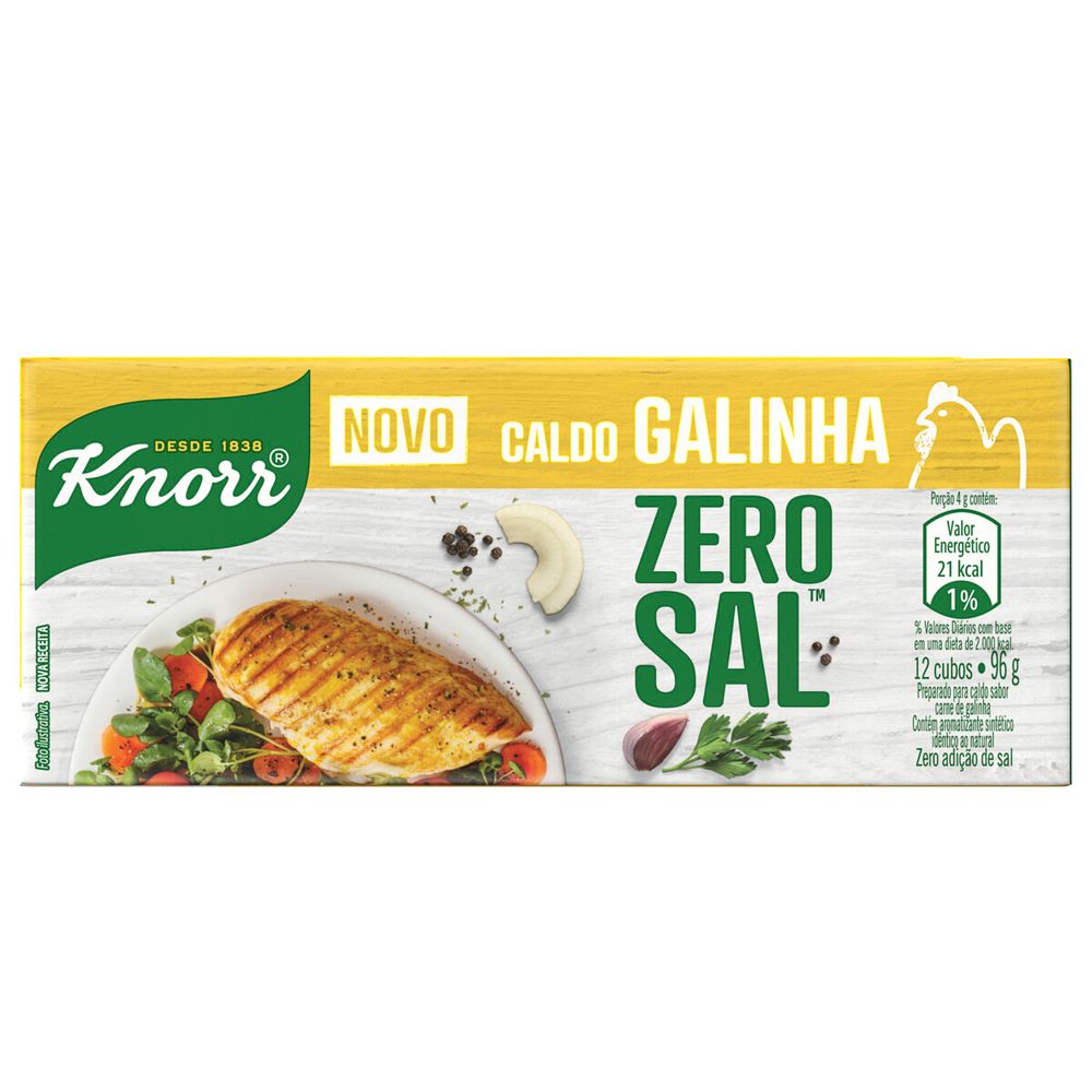 CALDO KNORR ZERO SAL GALINHA 96G 12 CUBOS - lavagnoli