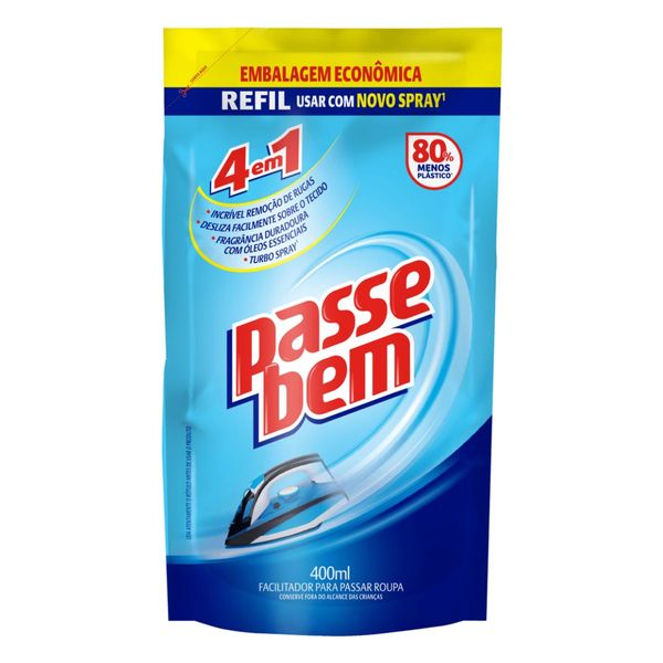 PASSA ROUPA PASSE BEM SACHÊ 400ML REFIL - lavagnoli