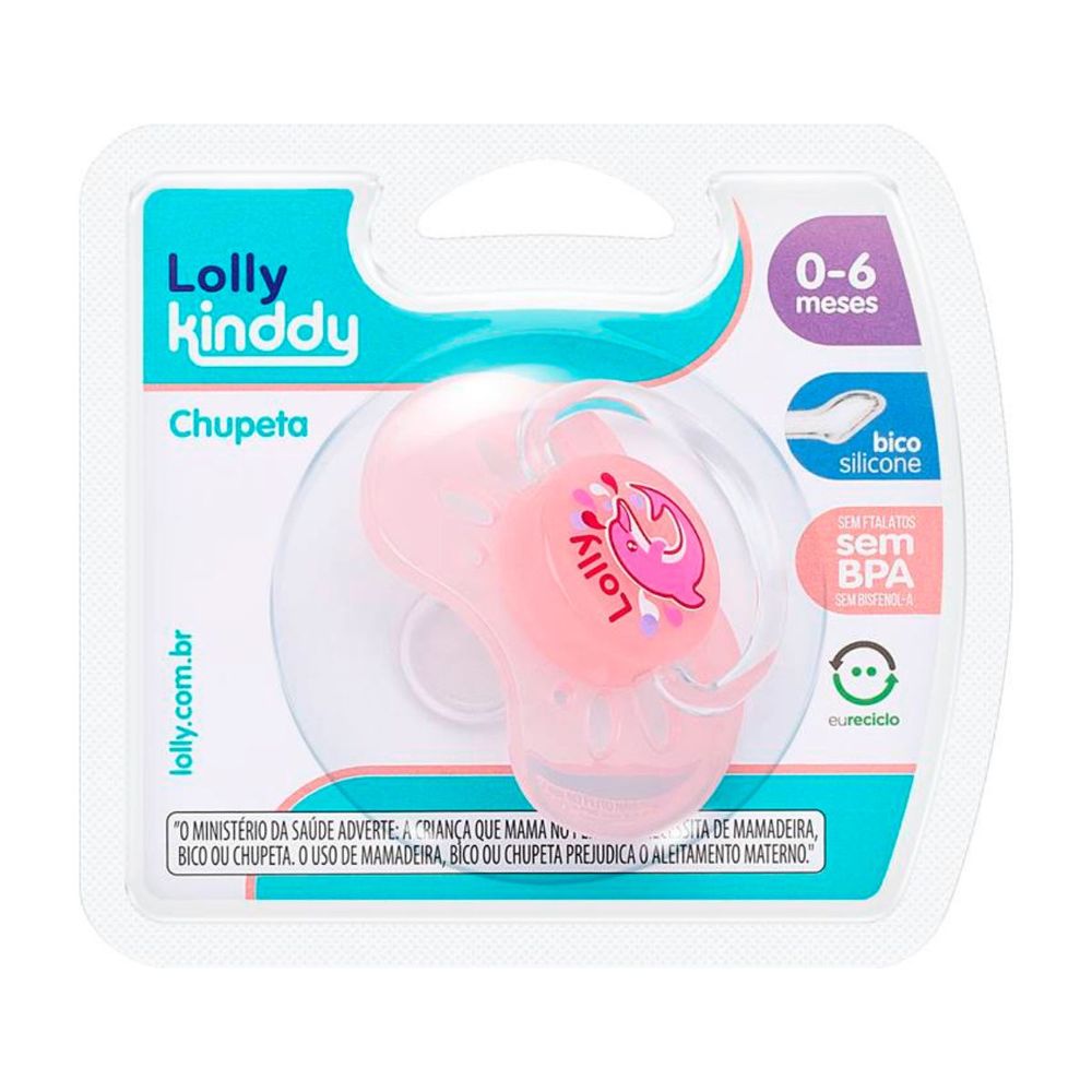 CHUPETA LOLLY SILICONE ORTODÔNTICA OCEANO T1 ROSA - lavagnoli