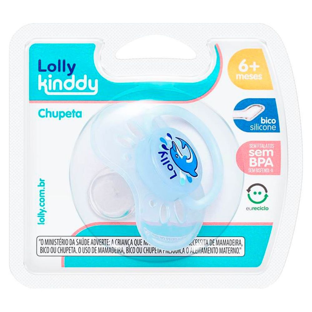 CHUPETA LOLLY SILICONE ORTODÔNTICA OCEANO T2 AZUL - lavagnoli