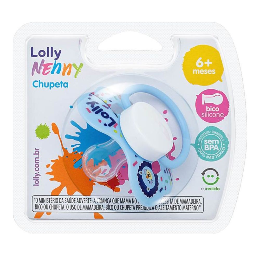 CHUPETA LOLLY ZOO SILICONE BORBOLETA REDONDA T2 1UN AZUL - lavagnoli