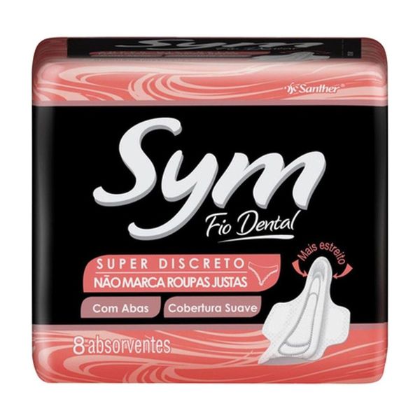 ABSORVENTE SYM FIO DENTAL 8UN SUAVE C/ ABAS - lavagnoli