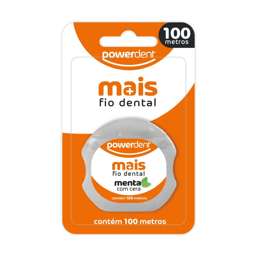 FIO DENTAL POWERDENT LIGHT 100M TRADICIONAL COM CERA - lavagnoli