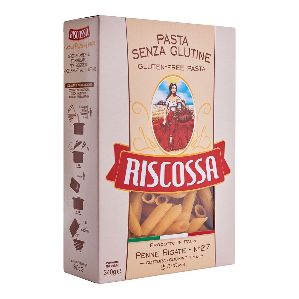 MACARRÃO RISCOSSA SEM GLÚTEN 400G PENNE RIGATE 27 - lavagnoli