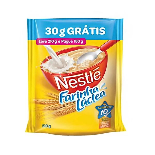 FARINHA LÁCTEA NESTLE SACHÊ LEVE 210G PAGUE 180G TRAD - lavagnoli