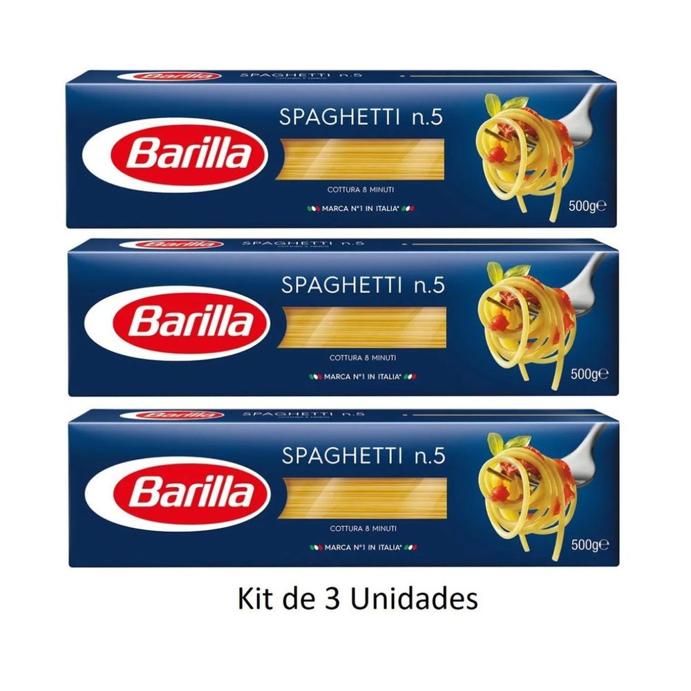 KIT MACARRÃO BARILLA GRANO DURO LEV3 PAG2 X 500G SPAGHETTI - lavagnoli