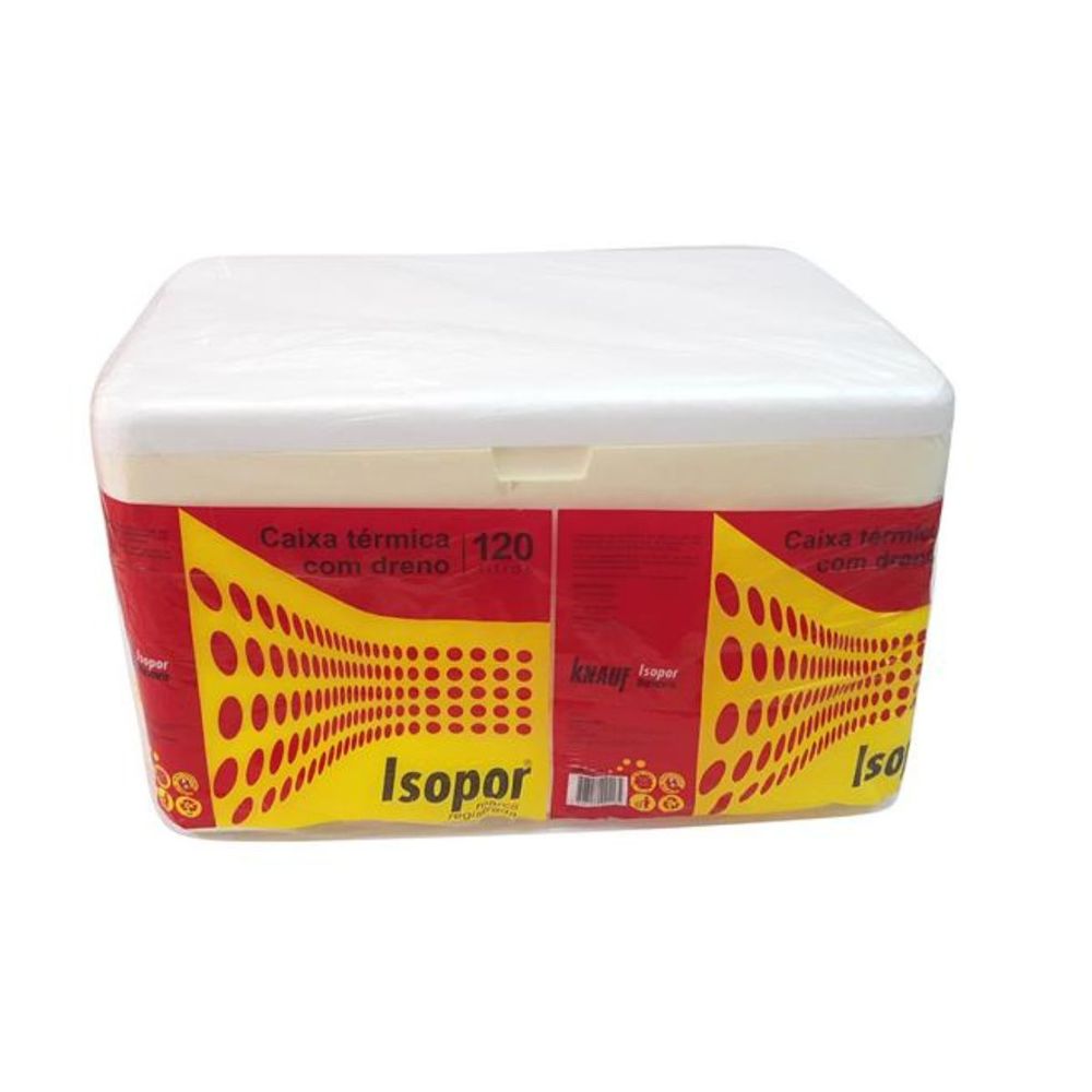 CAIXA TÉRMICA ISOPOR KNAUF COM DRENO 120L COLORIDA - lavagnoli