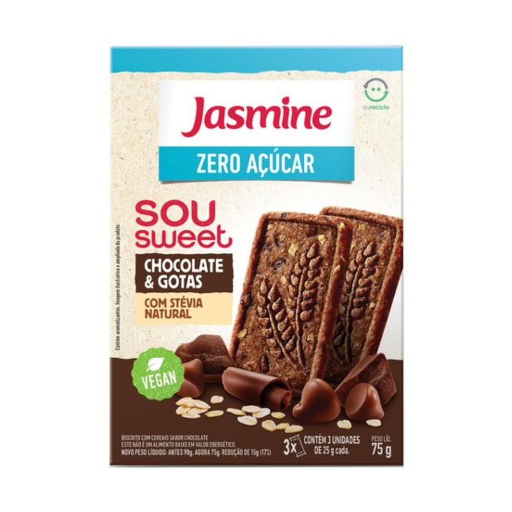 BISCOITO SOU SWEET JASMINE 75G CHOCOLATE - lavagnoli