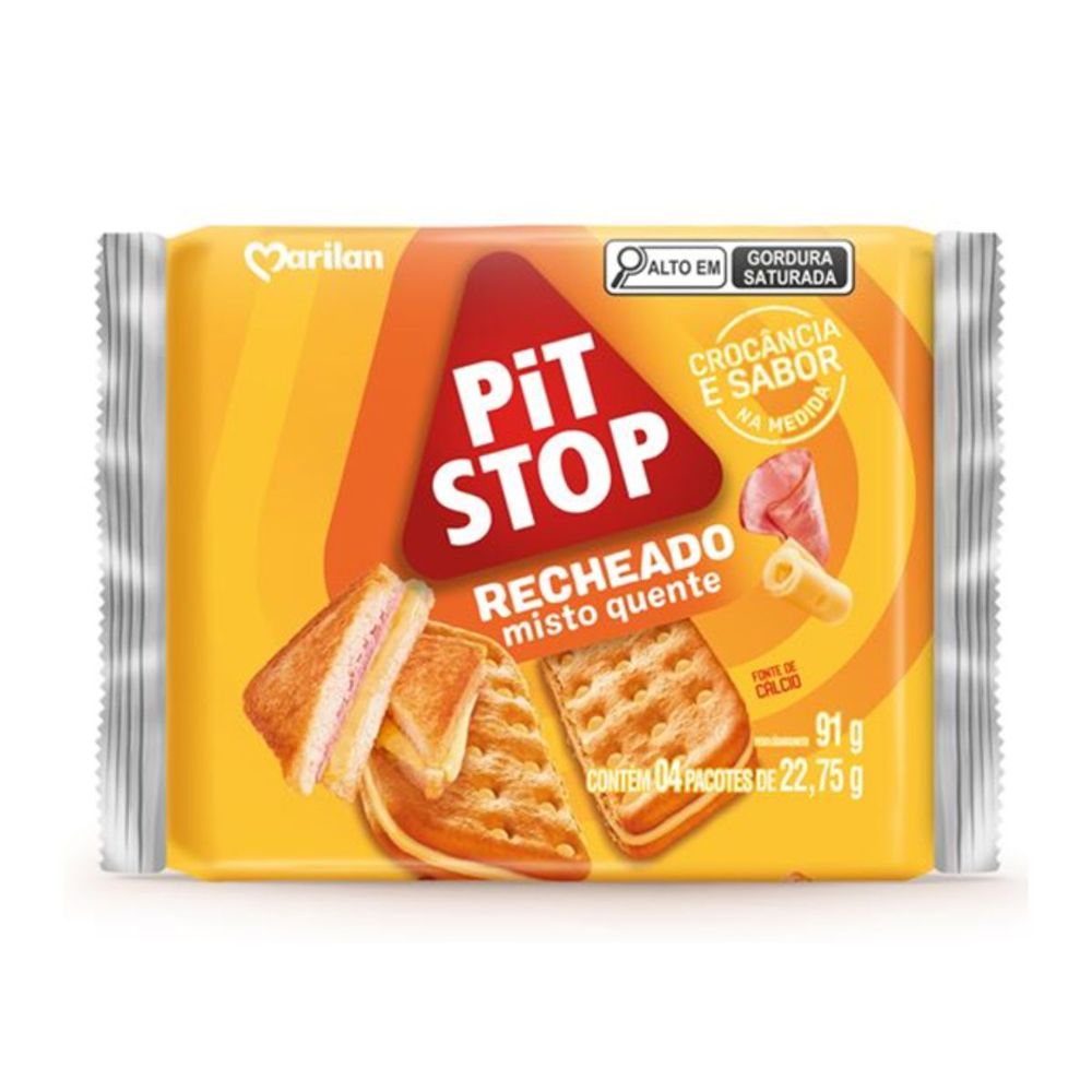 BISCOITO RECHEADO PIT STOP 91G MISTO QUENTE - lavagnoli
