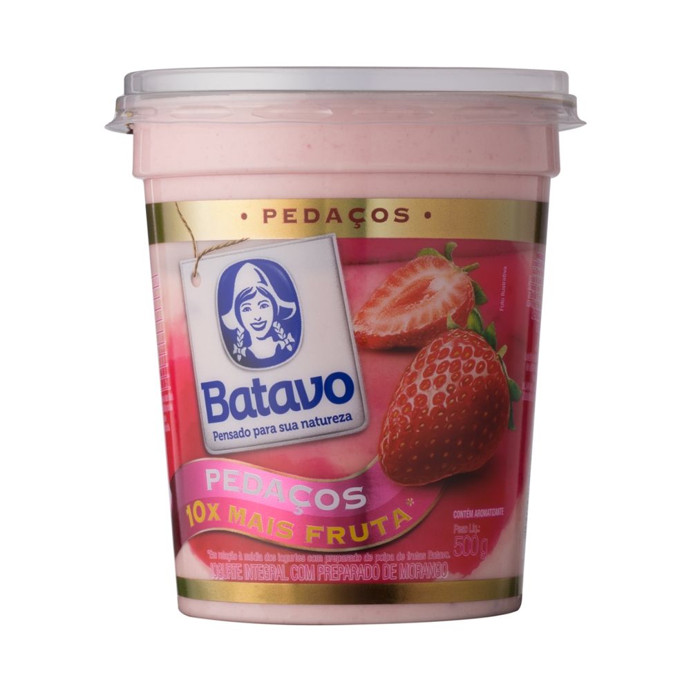 IOGURTE BATAVO PEDAÇO DE FRUTA 450G MORANGO - lavagnoli