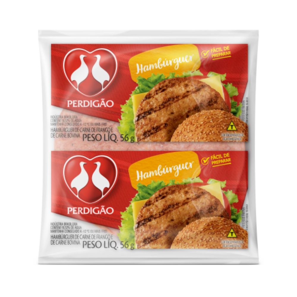 HAMBÚRGUER PERDIGÃO 56G MISTO - lavagnoli