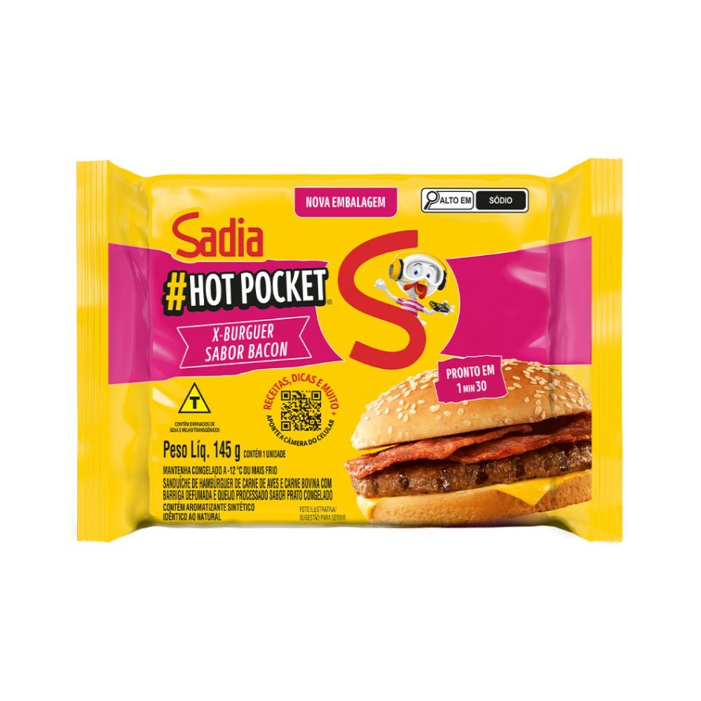 HOT POCKET SADIA MIC 145G X BACON - lavagnoli