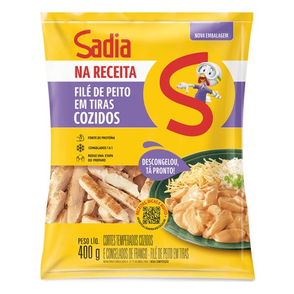 PEITO FRANGO SADIA TEMPERADO 400G TIRAS - lavagnoli