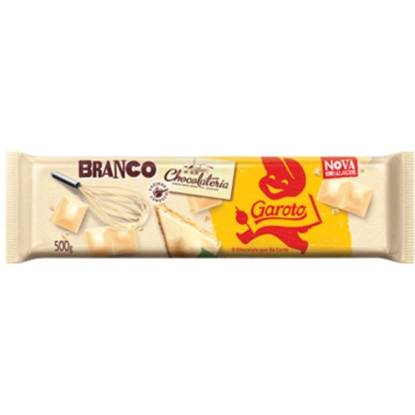 TABLETE GAROTO COBERTURA 500G CHOCOLATE BRANCO - lavagnoli