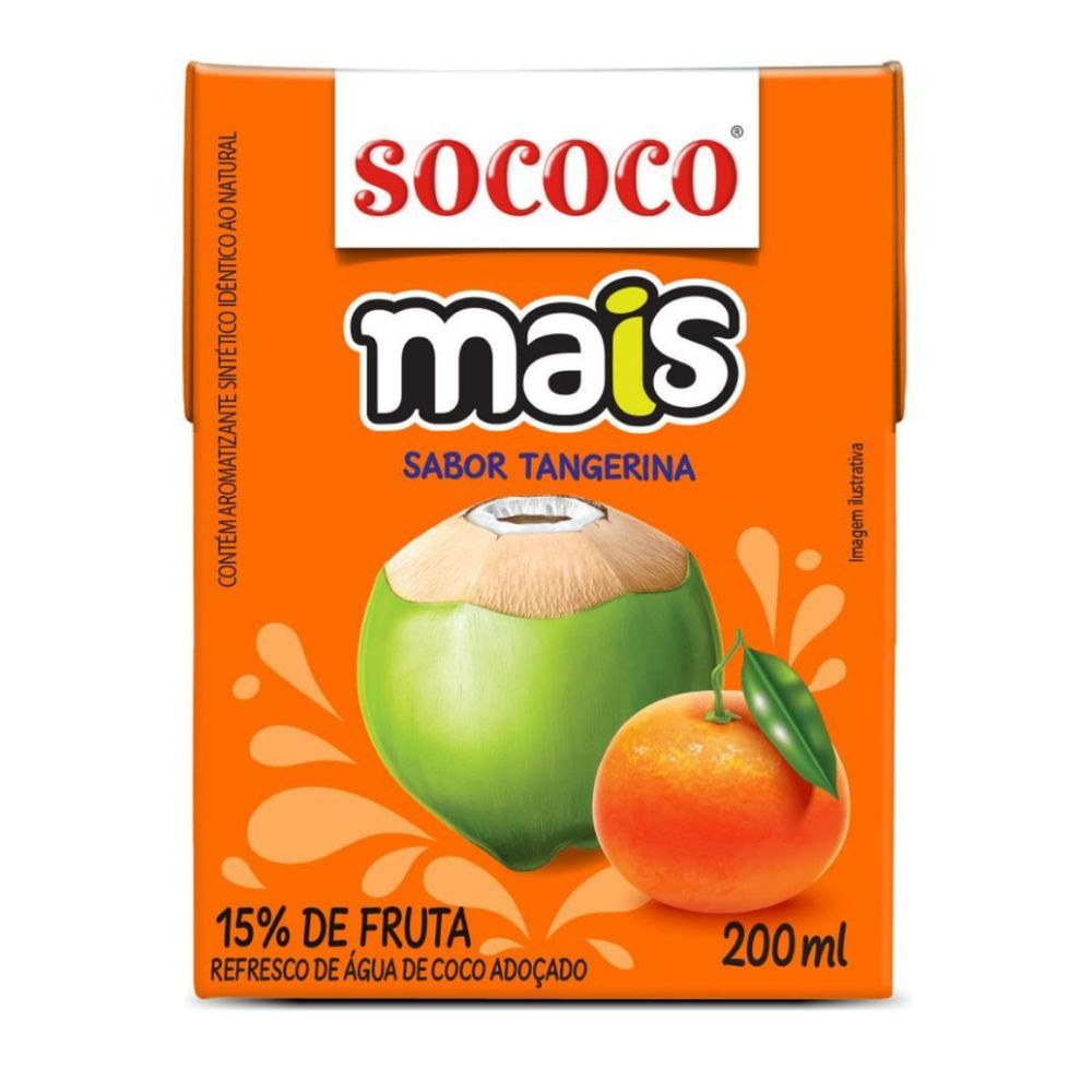 ÁGUA COCO SOCOCO 200ML TANGERINA - lavagnoli