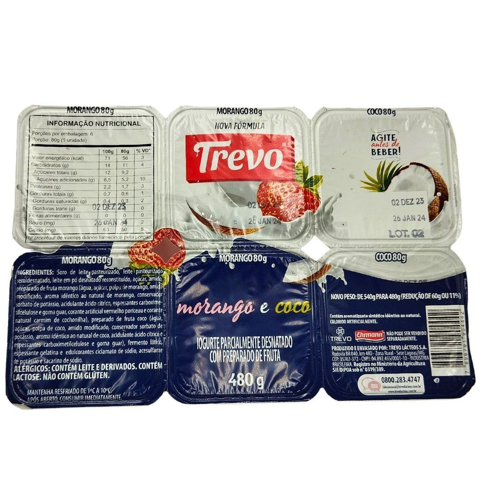 IOGURTE TREVO 480G MORANGO/COCO - lavagnoli