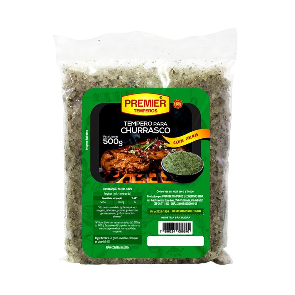 TEMPERO PREMIER CHURRASCO 500G COM ERVAS - lavagnoli