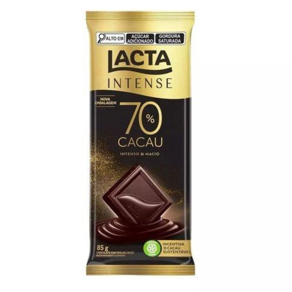 TABLETE LACTA INTENSE 85G 70% CACAU - lavagnoli