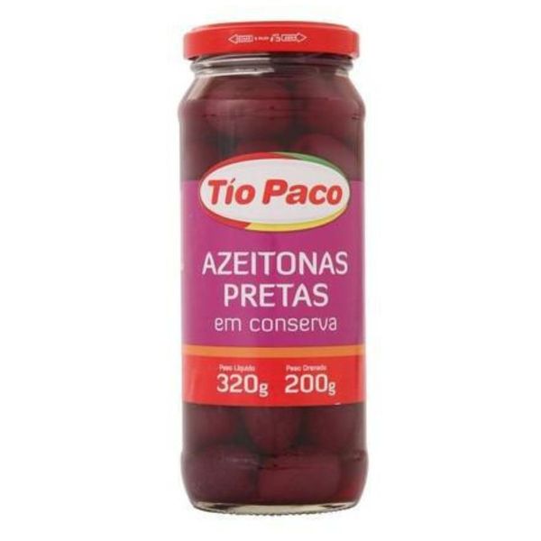 AZEITONA TIO PACO PRETA 200G - lavagnoli