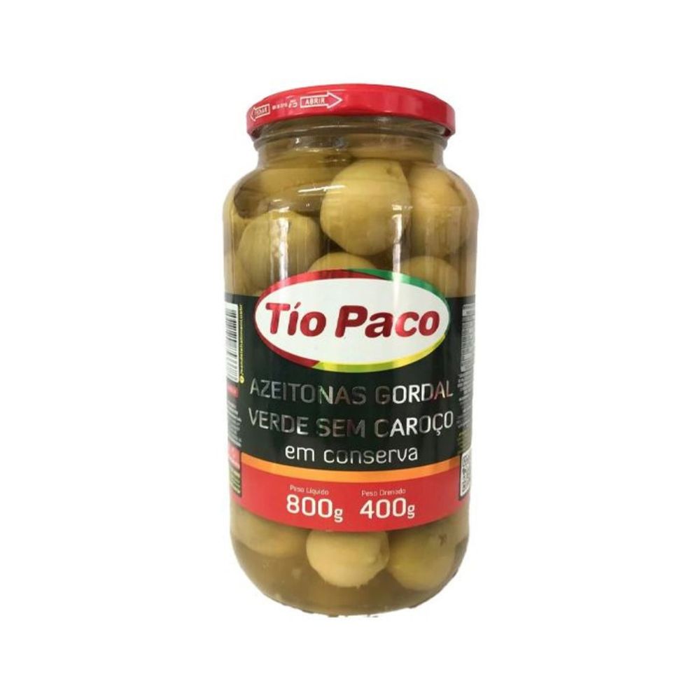 AZEITONA TIO PACO GORDAL 400G SEM CAROÇO - lavagnoli