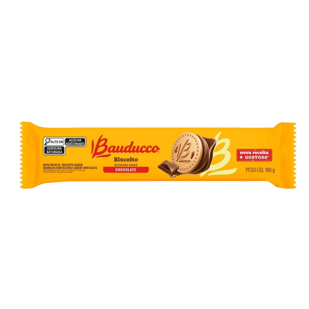 BISCOITO RECHEADO BAUDUCCO 108G CHOCOLATE - lavagnoli