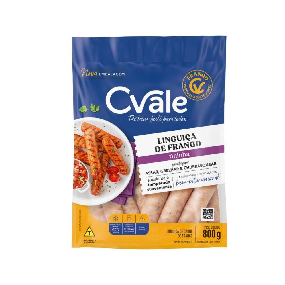 LINGUIÇA FRANGO C VALE 800G FINA - lavagnoli
