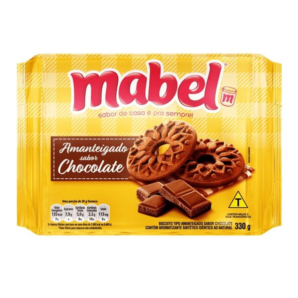 BISCOITO MABEL AMANTEIGADO 300G CHOCOLATE - lavagnoli