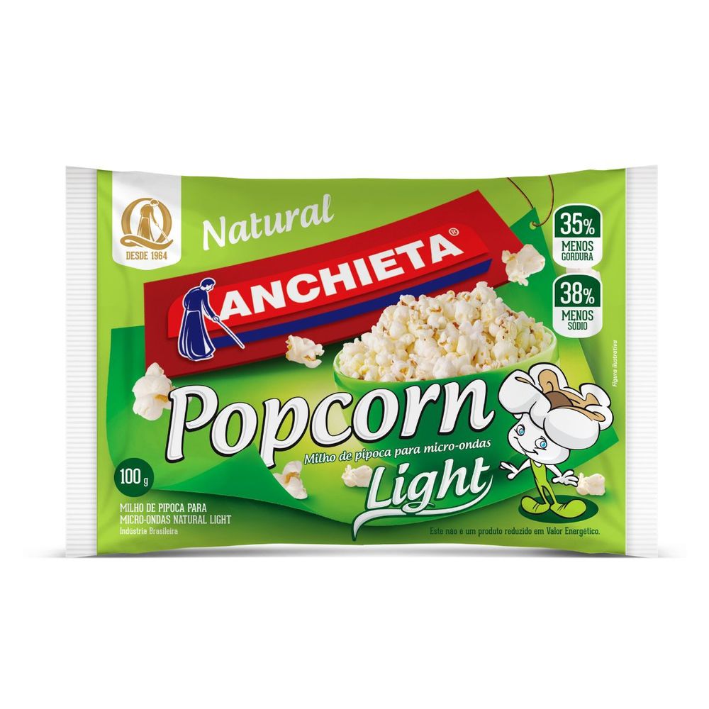 PIPOCA MICROONDAS ANCHIETA 100G NATURAL LIGHT - lavagnoli