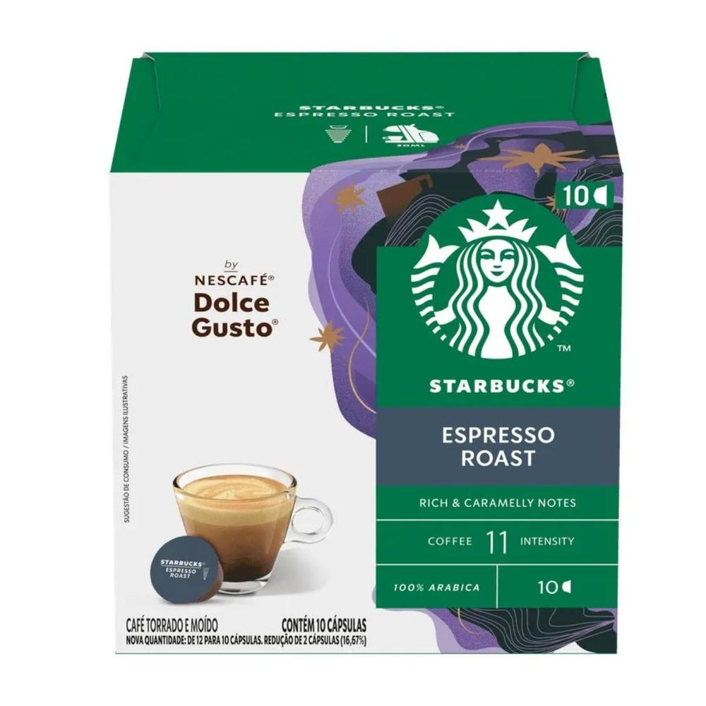 CAFÉ CÁPSULA STARBUCKS 10UN ESPRESSO ROAST - lavagnoli