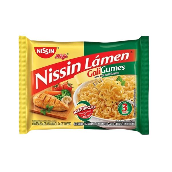 MACARRÂO INSTANTÂNEO NISSIN 85G GALINHA/LEGUMES - lavagnoli