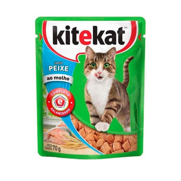 RAÇÃO KITEKAT ADULTO SACHÊ 70G PEIXE - lavagnoli