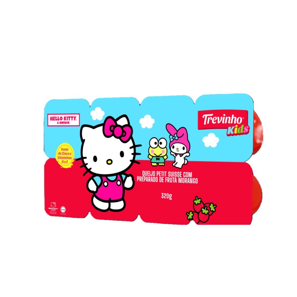 PETTIT SUISSE TREVINHO KIDS 320G HELLO KITTY MORANGO - lavagnoli