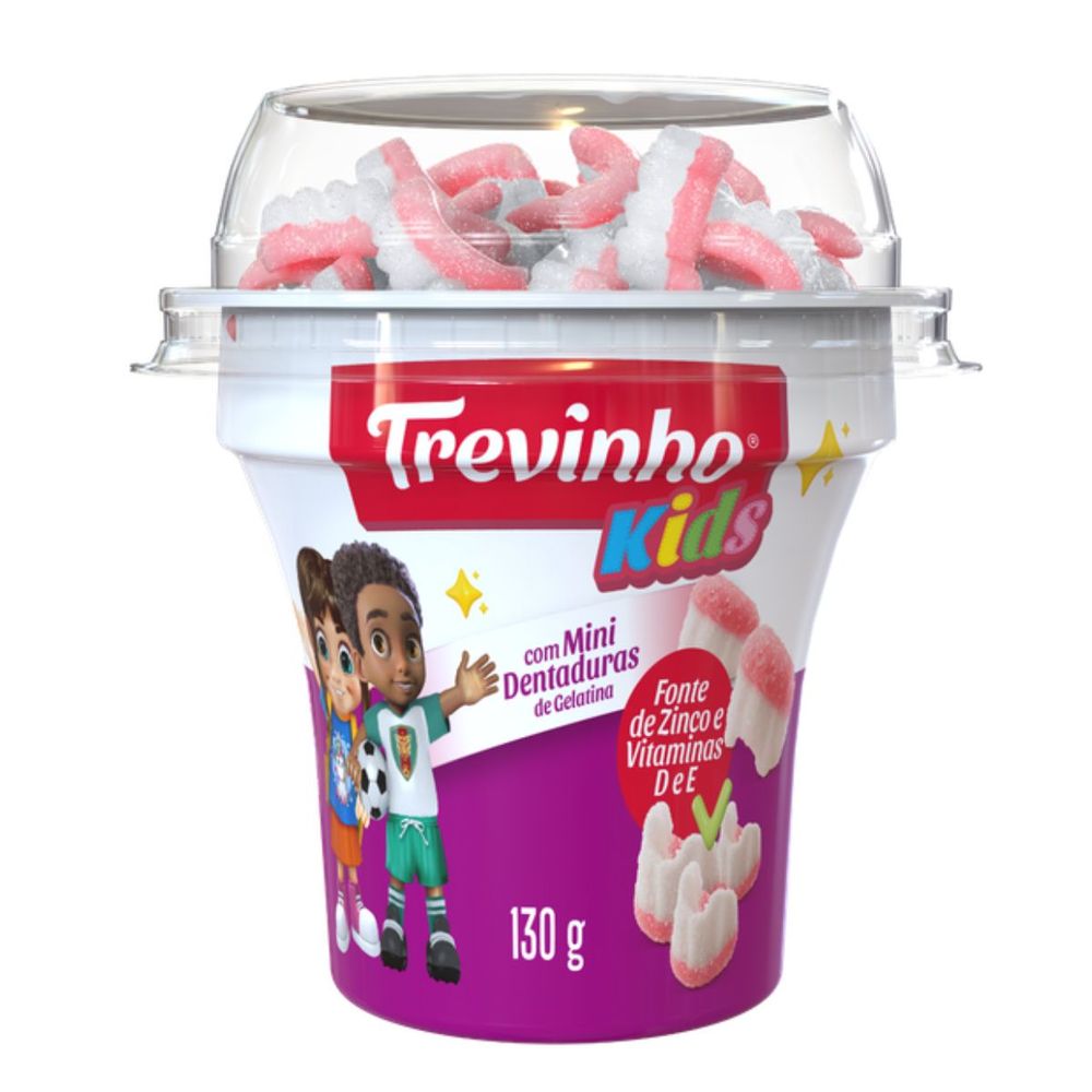 IOGURTE TREVINHO KIDS 130G MORANGO DENTADURA - lavagnoli