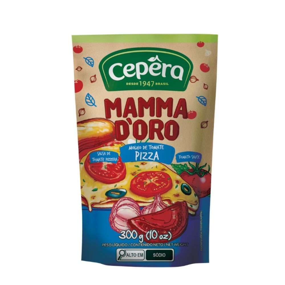 MOLHO TOMATE CEPÊRA MAMMADORO SACHÊ 300G PIZZA - lavagnoli